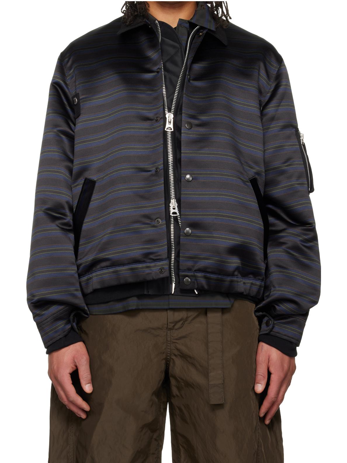 SACAI Sacai Striped Cropped Bomber Jacket